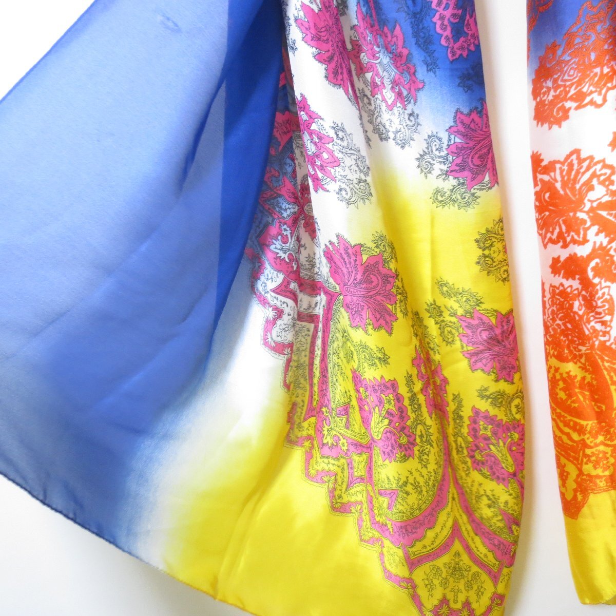 Yahoo!オークション - BL33 シルクタッチ 大判 ストール ショール 絹10...