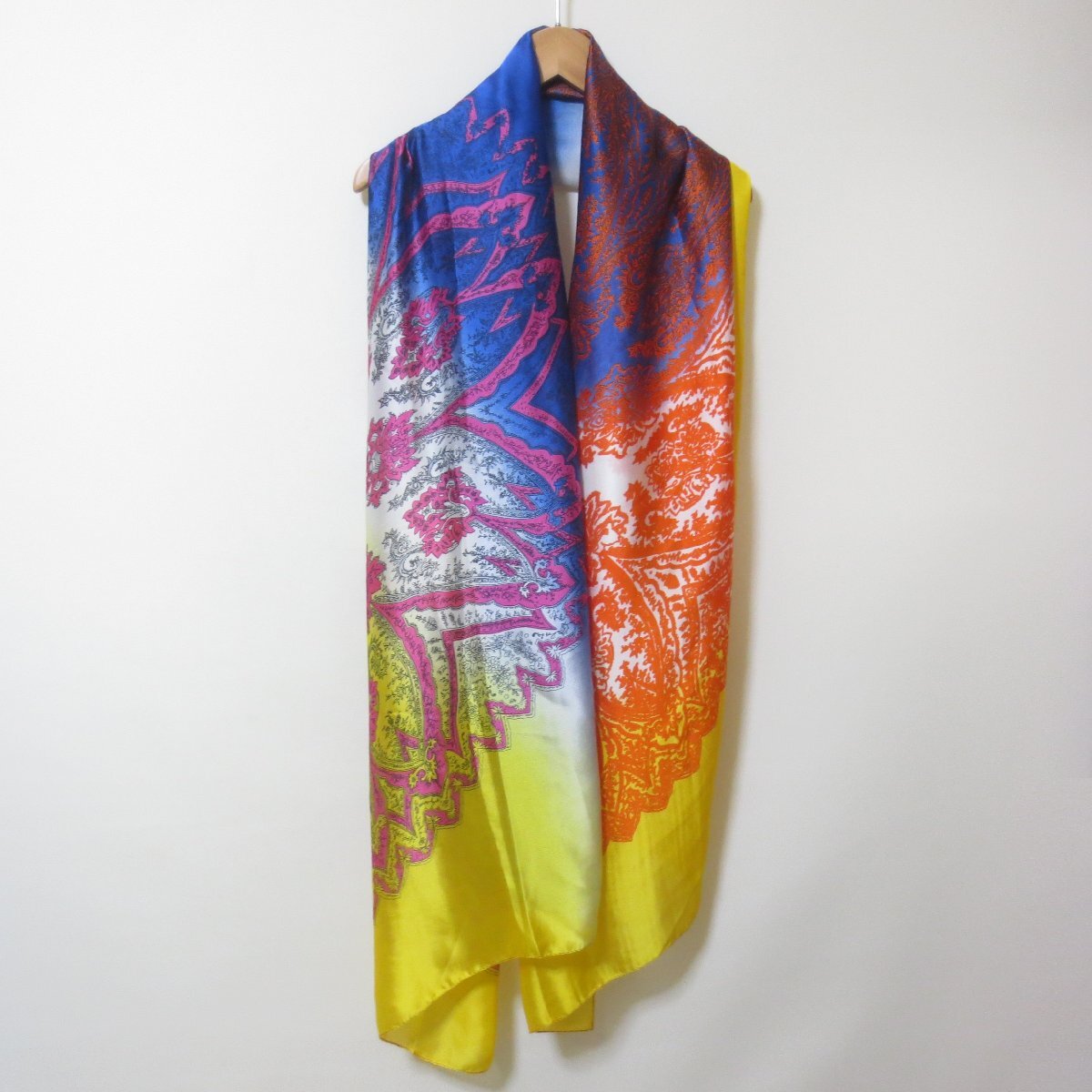 Yahoo!オークション - BL33 シルクタッチ 大判 ストール ショール 絹10...