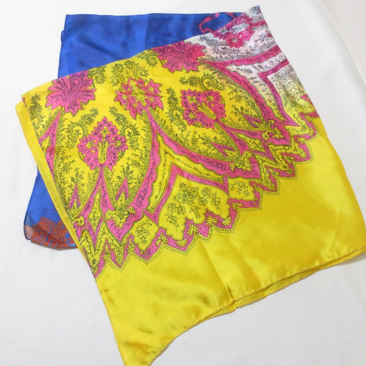 Yahoo!オークション - BL33 シルクタッチ 大判 ストール ショール 絹10...