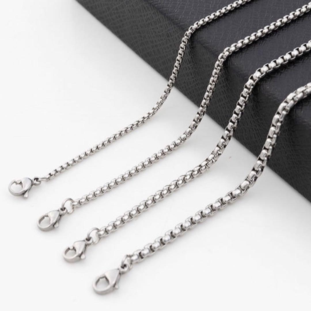 Yahoo!オークション - ボックス チェーン ネックレス シルバー 2mm /60...