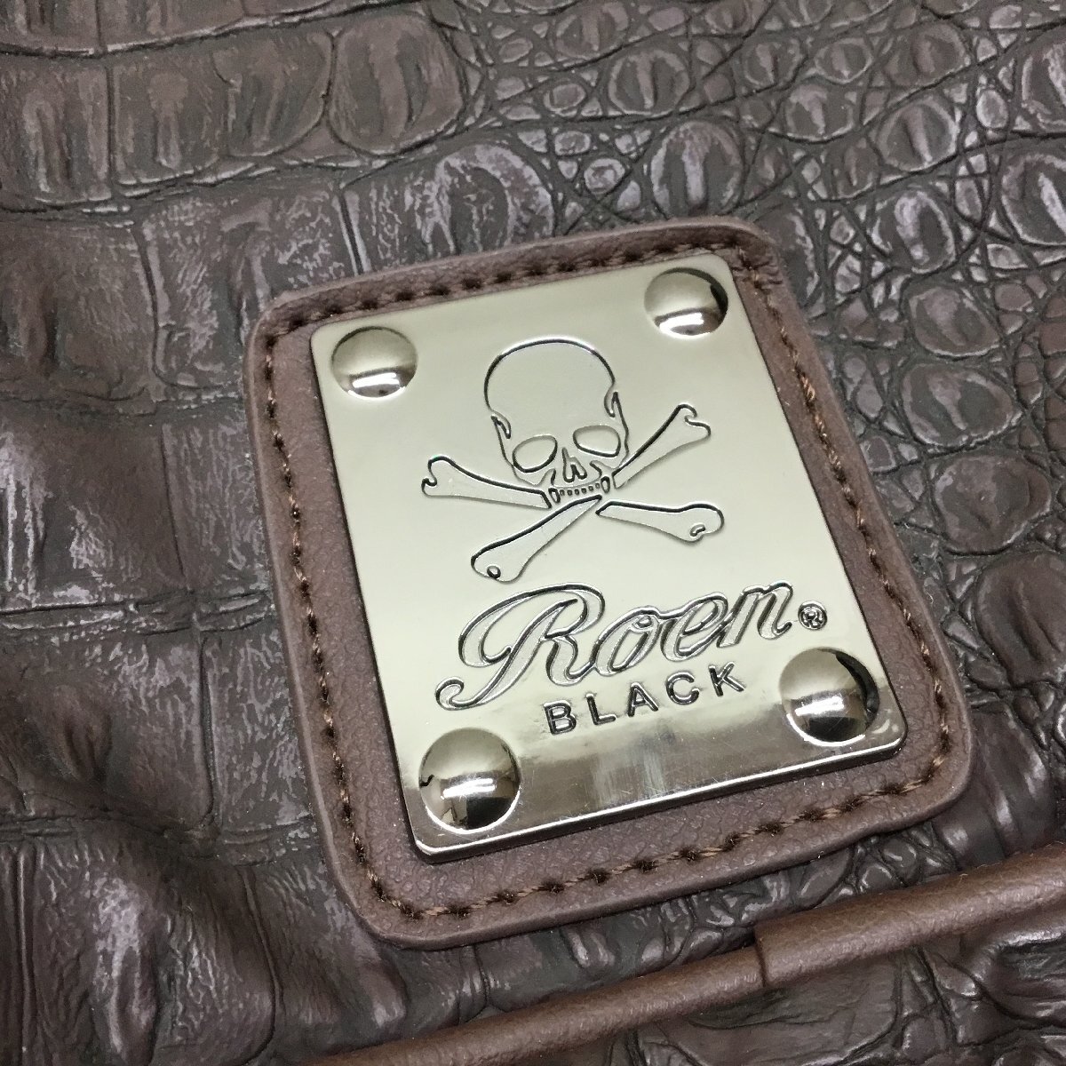 Yahoo!オークション - Roen ロエン Roen Black クロコ型押し ミニボス...