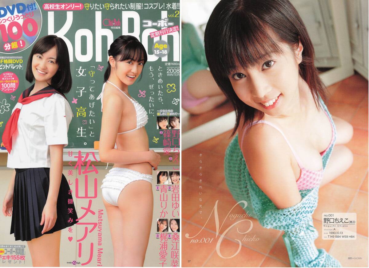 Yahoo!オークション - 【厚手ラミネート加工】野口ちえこ 17歳 高3 Koh...