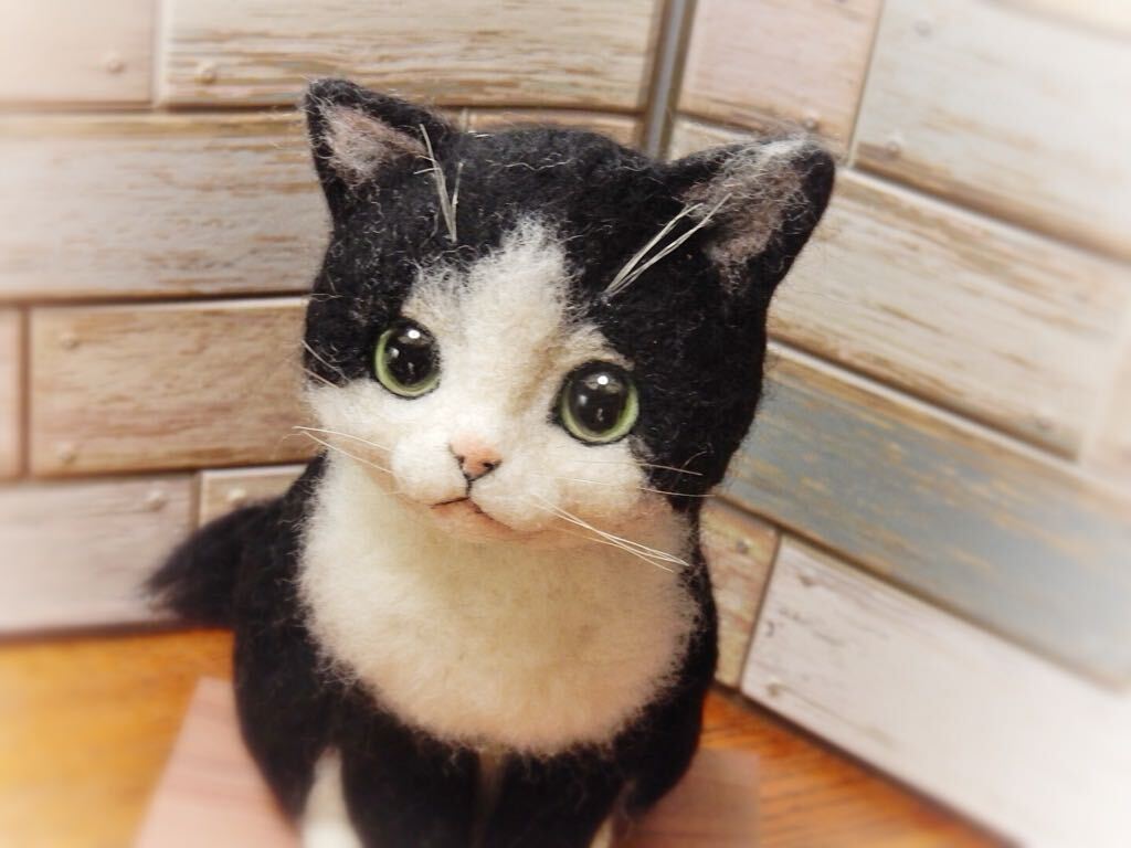 Yahoo!オークション - sei 羊毛フェルト ハチワレ猫