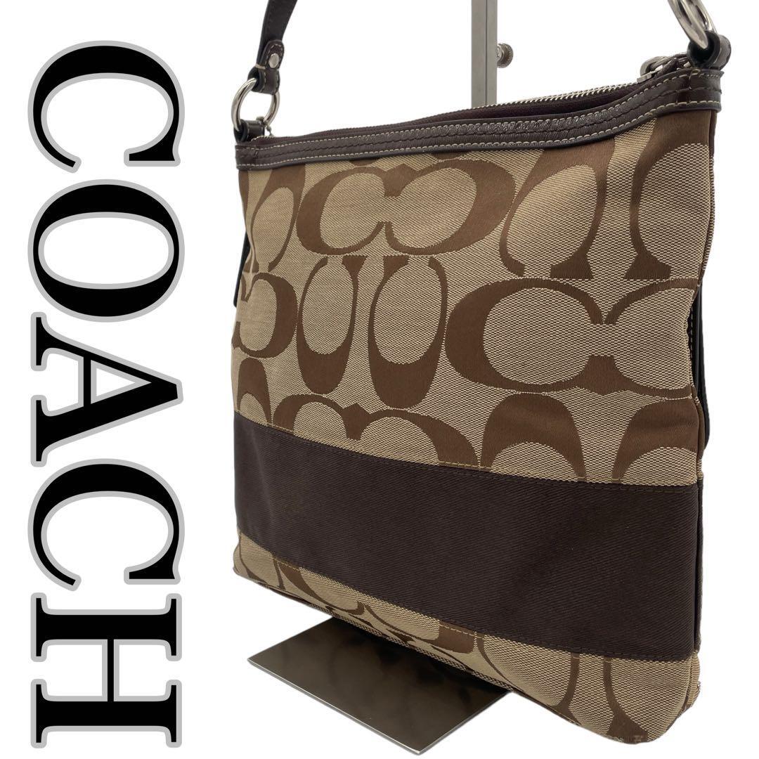 Yahoo!オークション - COACH コーチ シグネチャー 肩掛け ショルダーバ...