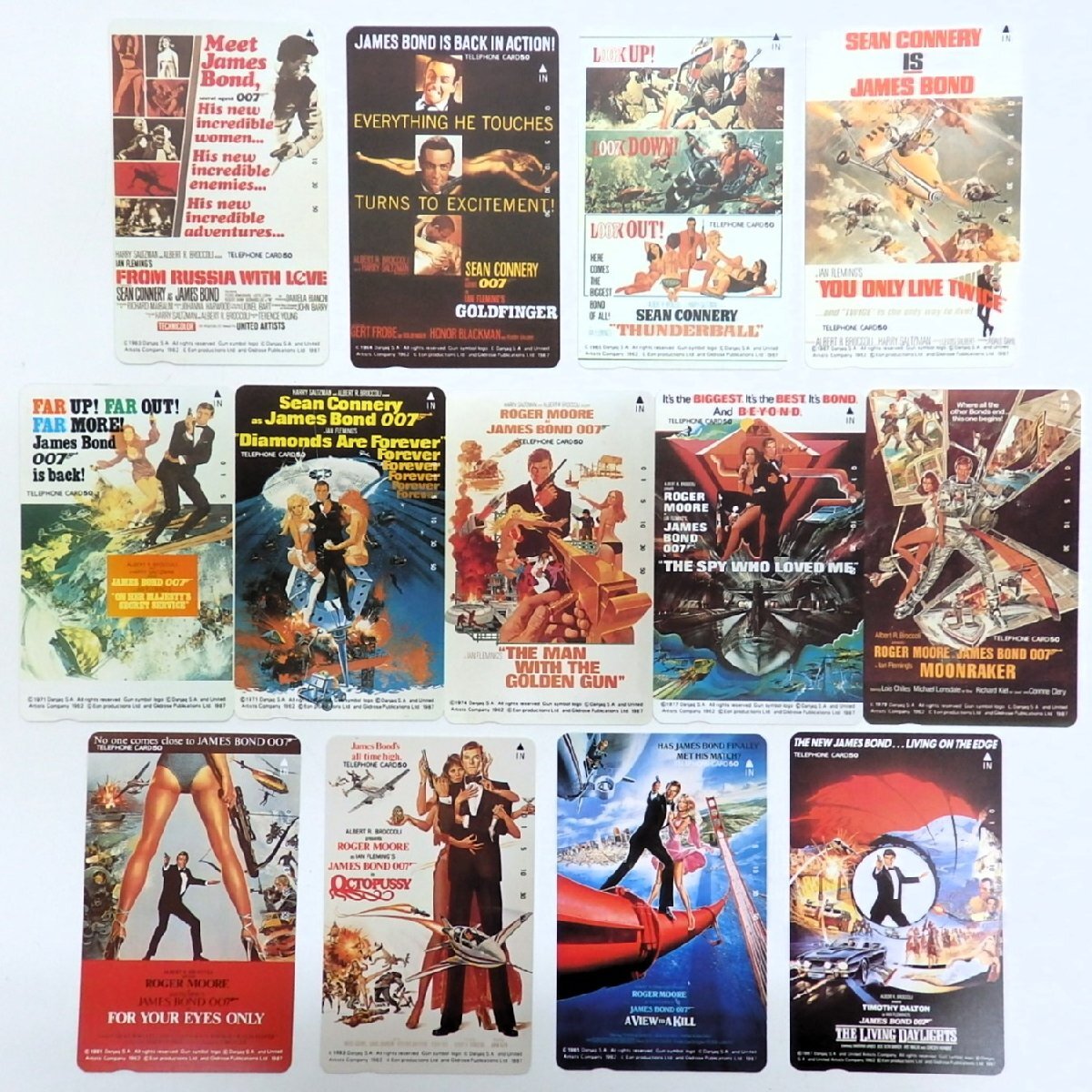 【樂淘letao】日本代購代標第一品牌－レアテレカ!! 未使用 テレカ 50度数×13枚 ジェームズ・ボンド 007シリーズ コレクション JAMES BOND ダブルオーセブン 映画 P