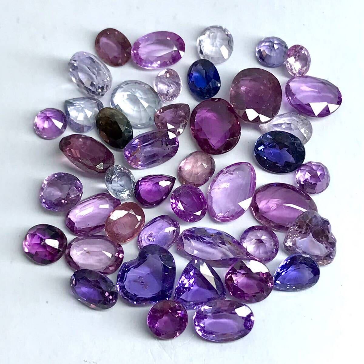 Yahoo!オークション - (天然カラーサファイアおまとめ21ct)a 裸石 宝石...