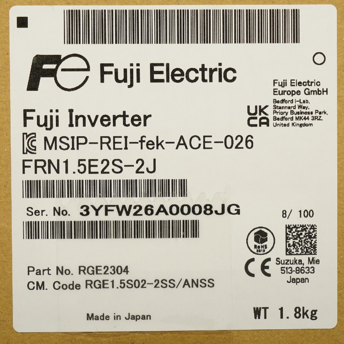 品 Fuji 富士電機 インバータ Frn1 5e2s 2j Msip Rei Fek Ace 026 B2422 電材、配電用品 |売買され
