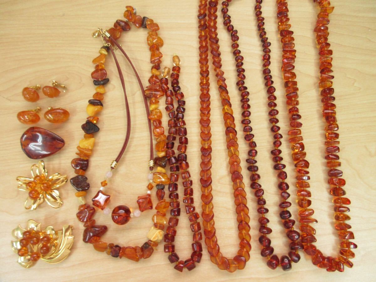 Yahoo!オークション - 【D74】琥珀 コハク こはく アンバー ネックレス...