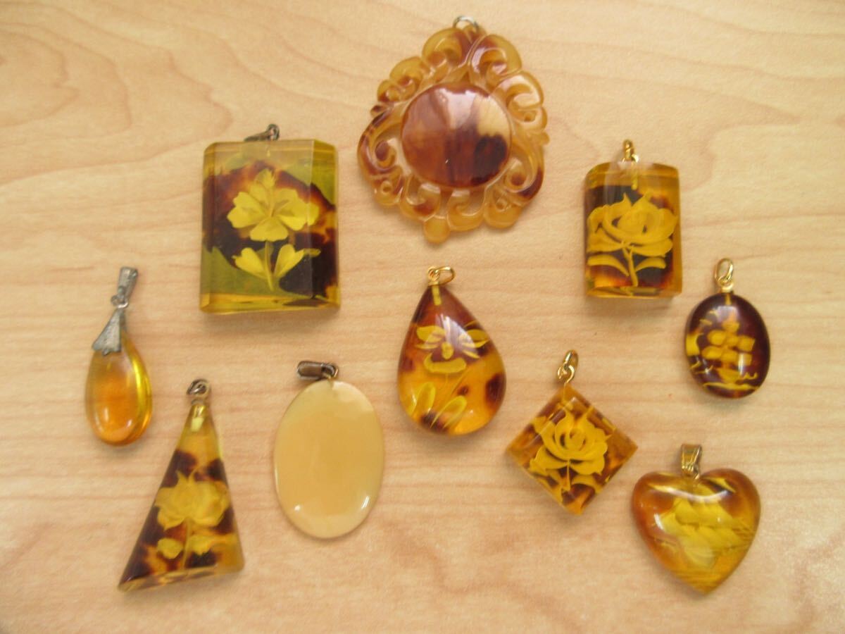 Yahoo!オークション - 【A33】べっ甲系 張りべっ甲 ペンダントトップ ...