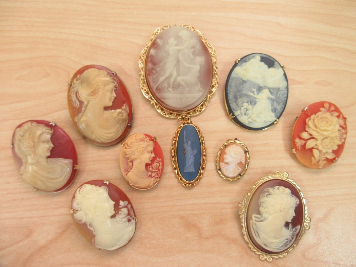 Yahoo!オークション - 【E50】カメオ CAMEO カメオ系 ブローチ など ヴ...