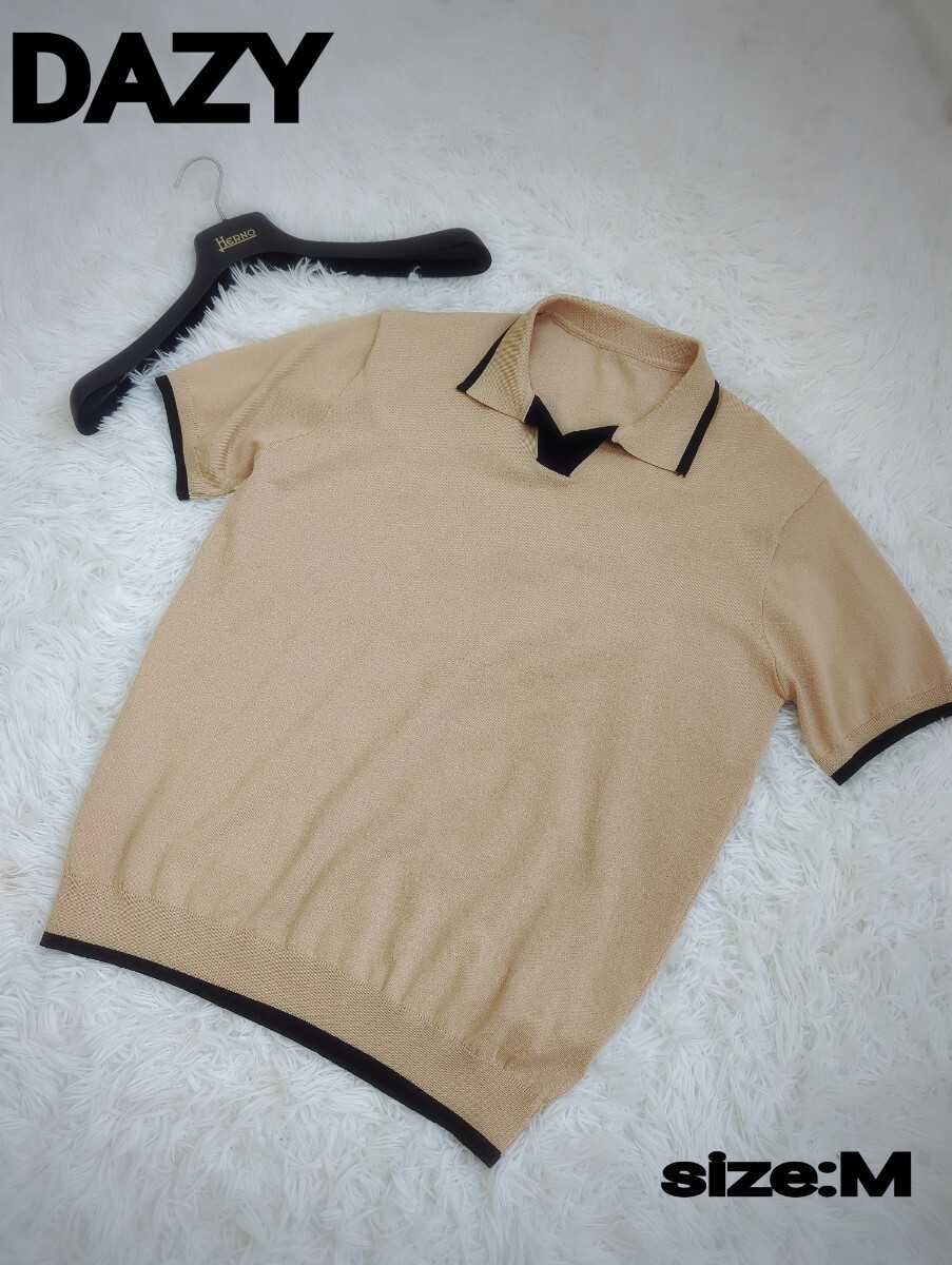 Yahoo!オークション - 極美品 DAZY スキッパーポロ 半袖ニット ポロシ...