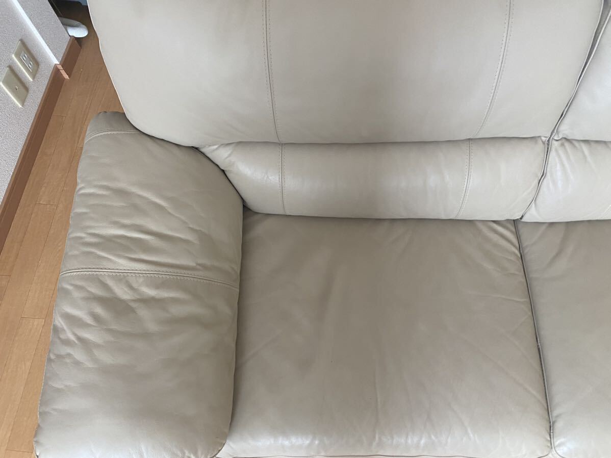 Yahoo!オークション - ニトリ NITORI ウォール2レザーベージュソファー...