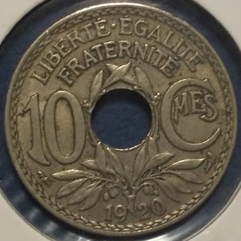 Yahoo!オークション - (C-688) フランス 10サンチーム ニッケル貨 1920年