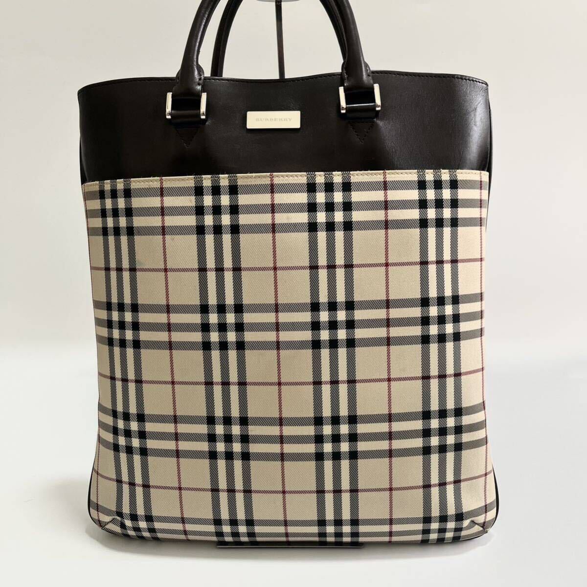 良品 BURBERRY バーバリー ノバチェック キャンバス ハンドバッグ トートバッグ レザー レディース ロゴプレート A4収納(トートバッグ)｜売買されたオークション情報、yahooの ...