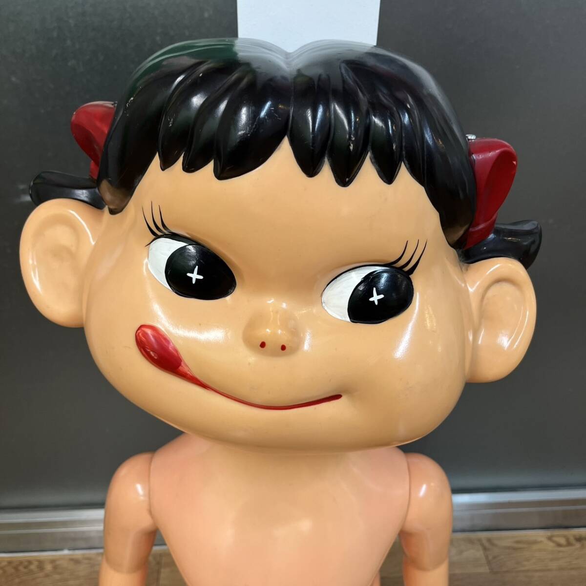 日本代購代標第一品牌【樂淘letao】－ぺこちゃん人形 等身大 首振り FUJIYA 不二家 店頭用 大型 昭和レトロ 当時物 希少品 高さ110cm