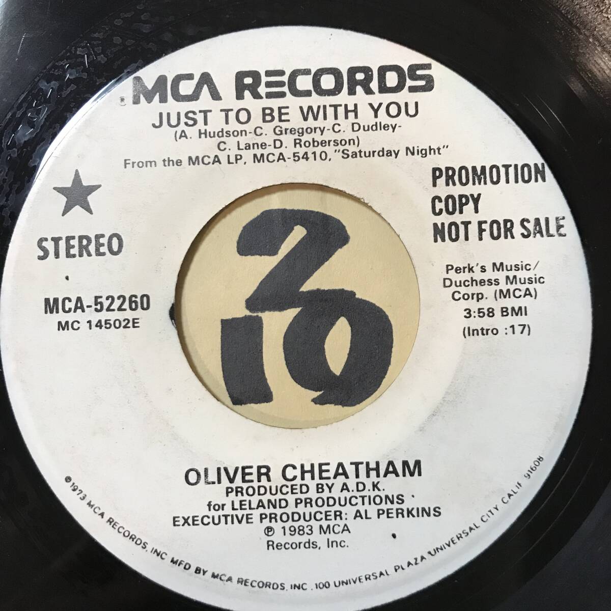 試聴 Get Down Saturday Night の OLIVER CHEATHAM JUST TO BE WITH YOU 両面EX+ 1983(R&B、ソウル)｜売買されたオークション ...