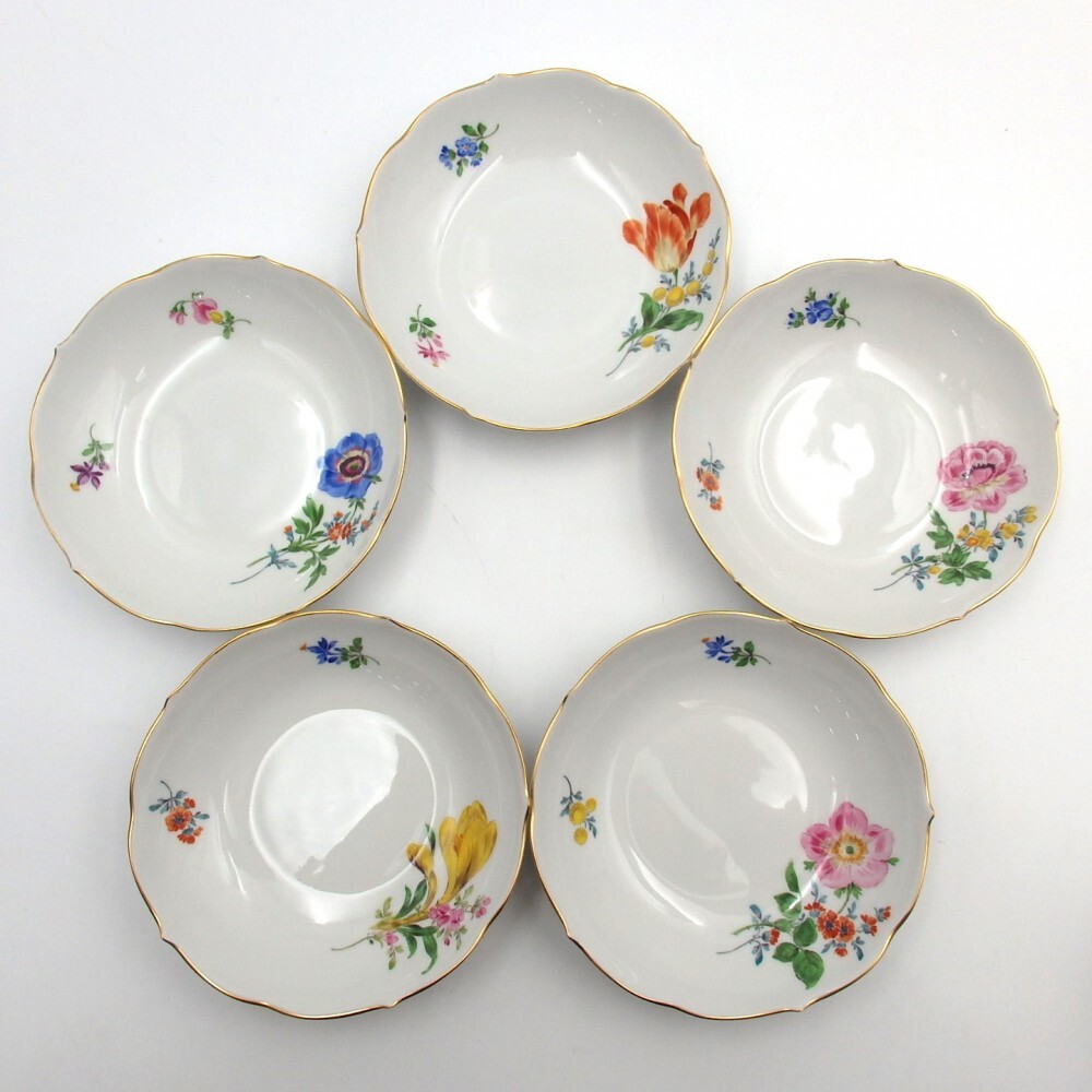 Yahoo!オークション - 1円〜 マイセン ベーシックフラワー 二つ花 カッ...