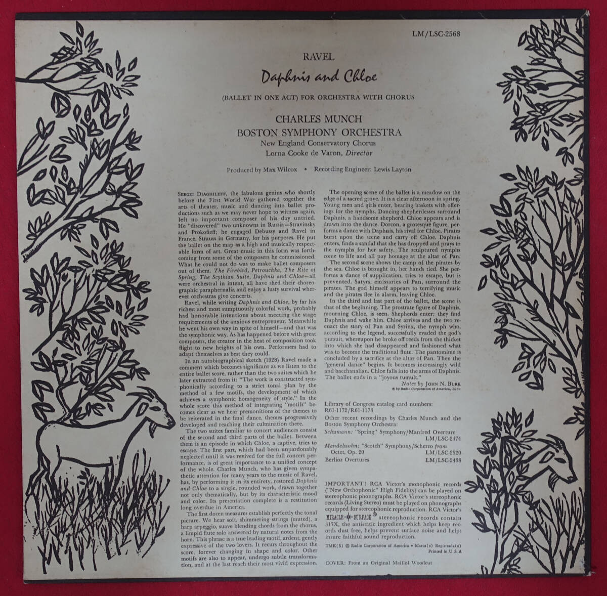 米RCA LSC-2568 Shaded-Dog ダフニスとクロエ シャルル ミュンシュ(交響曲)｜売買されたオークション情報、yahooの商品情報をアーカイブ公開 - オークファン ...