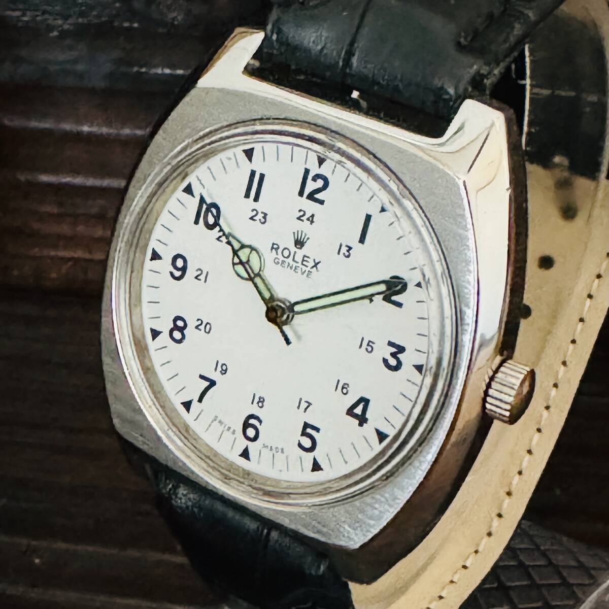 動作良好 ロレックス ROLEX ミリタリー ヴィンテージ腕時計 白 動作良好 ロレックス ROLEX ミリタリー ヴィンテージ腕時計 白