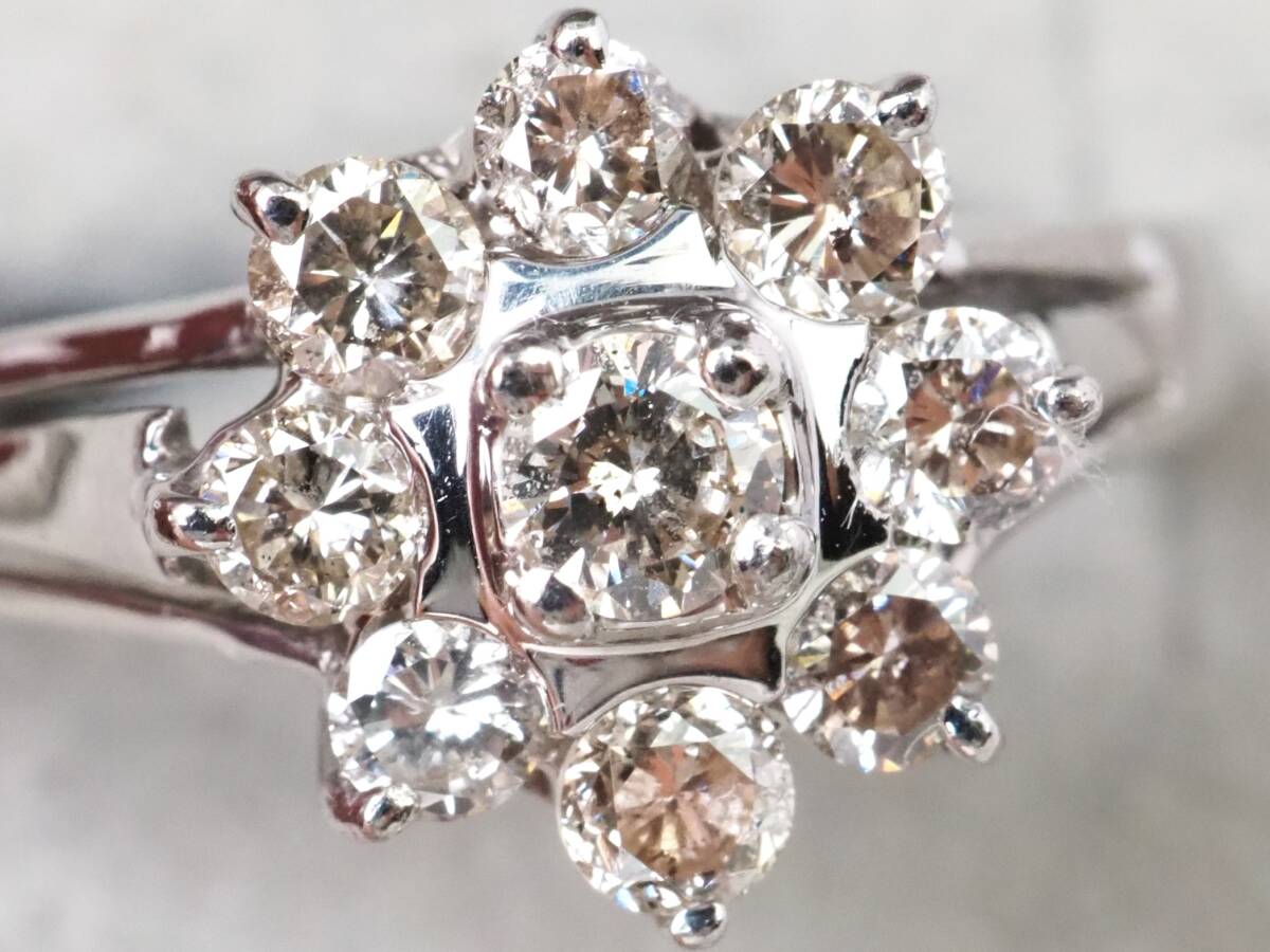 Yahoo!オークション - 【4522P】鑑別付き Pt900プラチナ 天然ダイヤモ...