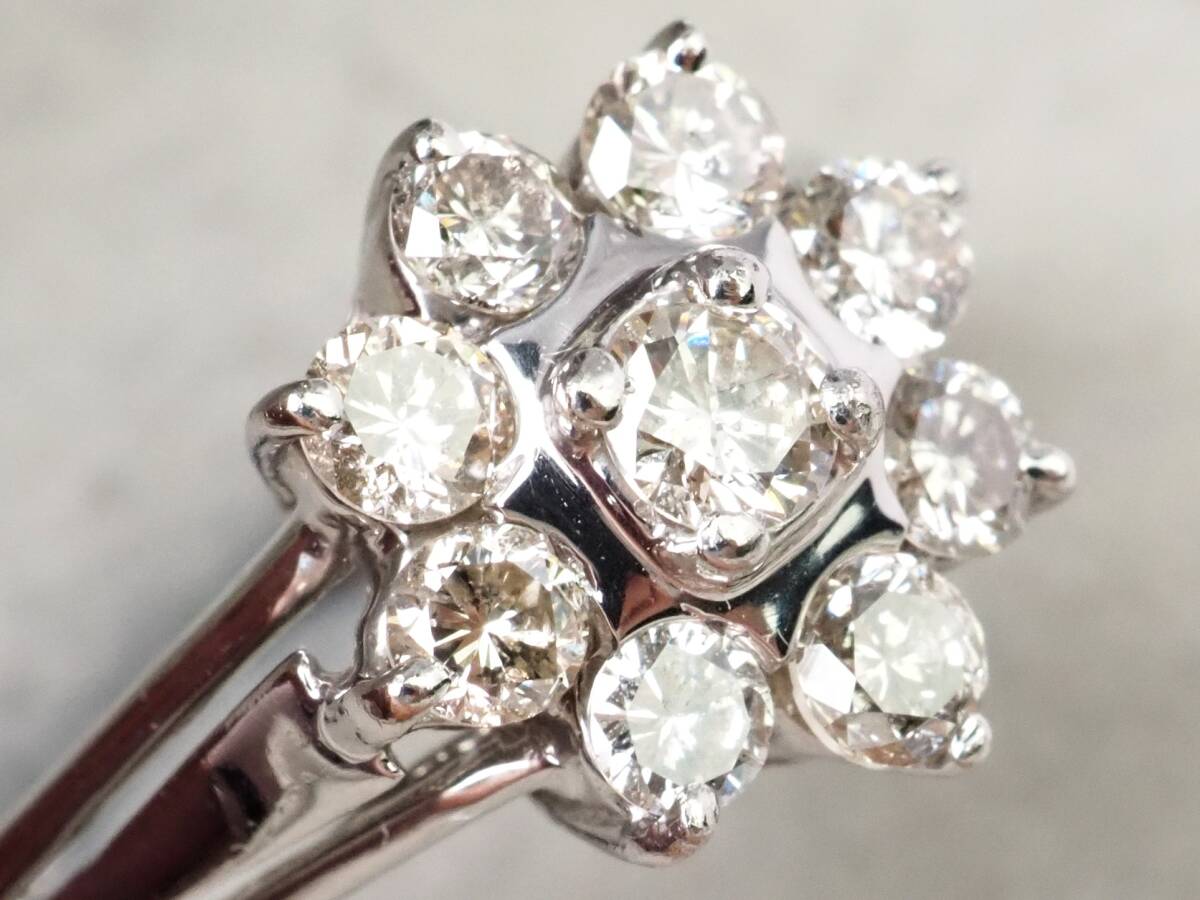 Yahoo!オークション - 【4522P】鑑別付き Pt900プラチナ 天然ダイヤモ...