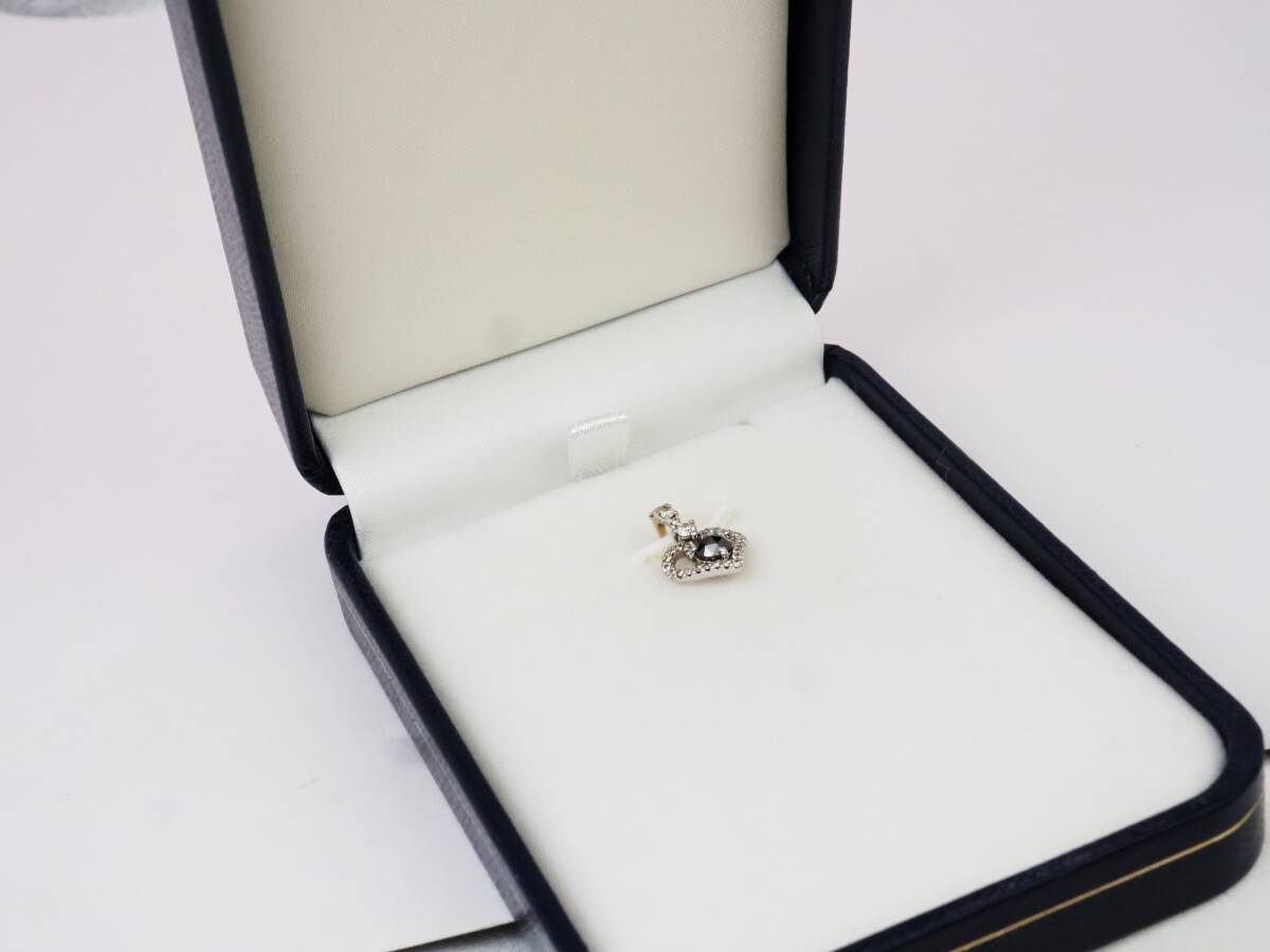 Yahoo!オークション - 【4670A】鑑別書付 K18WG 天然ブラックダイヤモ...