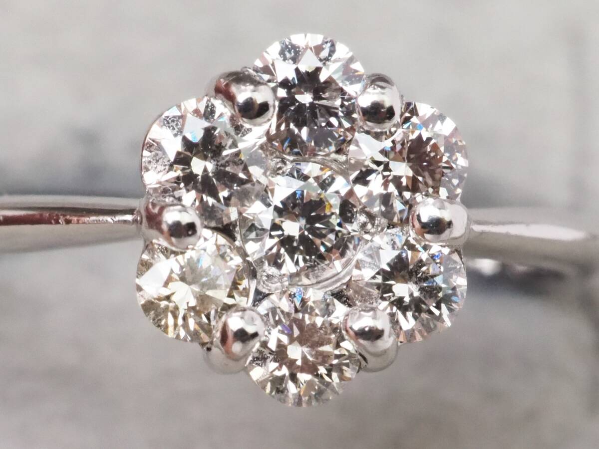 Yahoo!オークション - 【4709M】Pt900 天然ダイヤモンド 0.50ct/2.7g ...