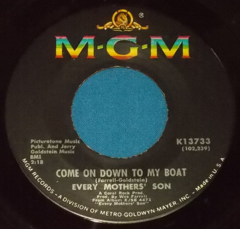 7inch EP US盤 EVERY MOTHER'S SON/エヴリー マザーズ サン Come On Down To My Boat/小舟のデート 60s名曲(その他)｜売買された ...