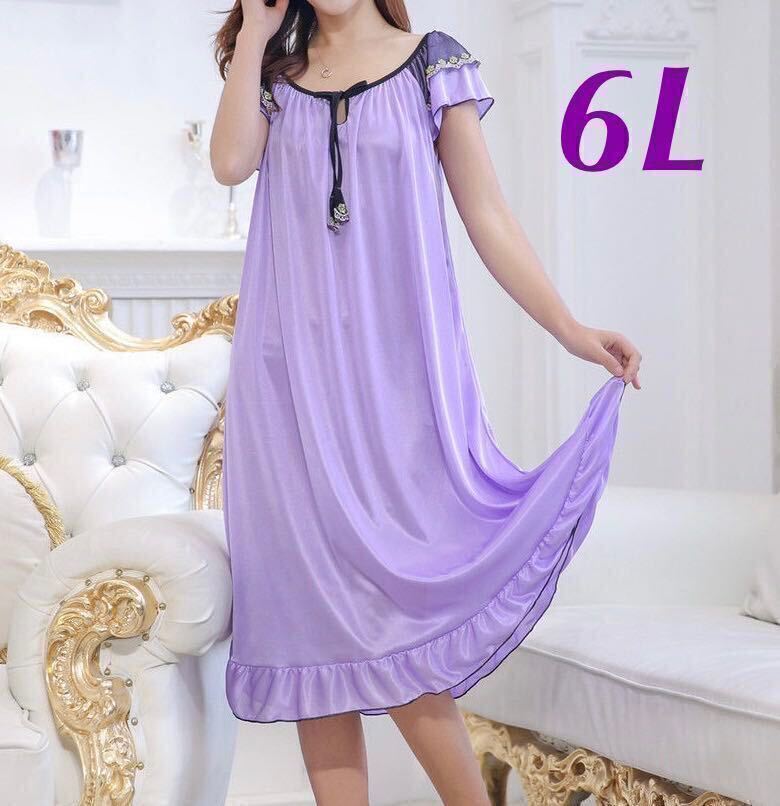 Yahoo!オークション - ライト パープル パジャマ ルームウェア 6L 5XL ...
