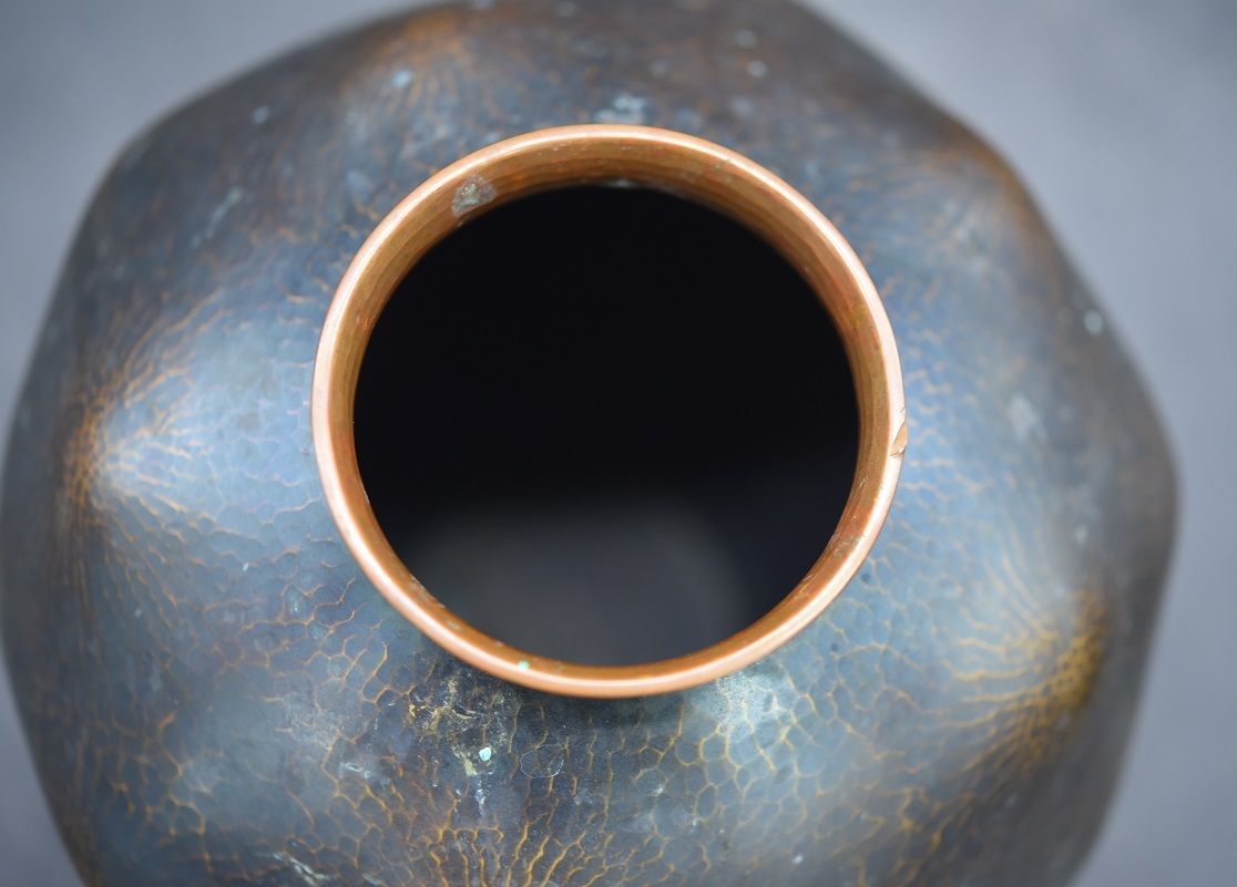 Yahoo!オークション - NY8-109【現状品】玉川堂 鎚起銅器 紫金色 花瓶 ...