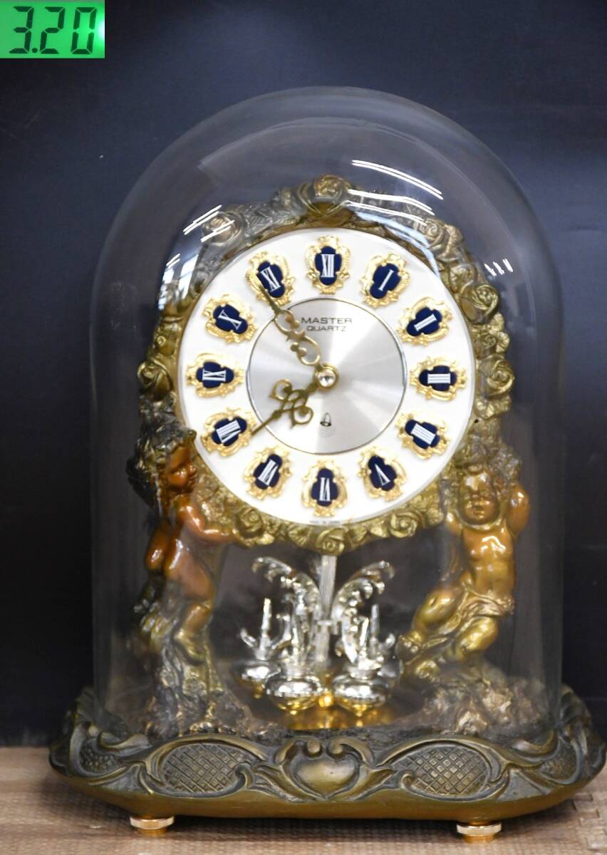 日本代購代標第一品牌【樂淘letao】－NY8-161【現状品】MASTER QUARTZ 置時計 ガラスドーム マスタークォーツ ドーム型置時計 動作確認済 中古品 保管品