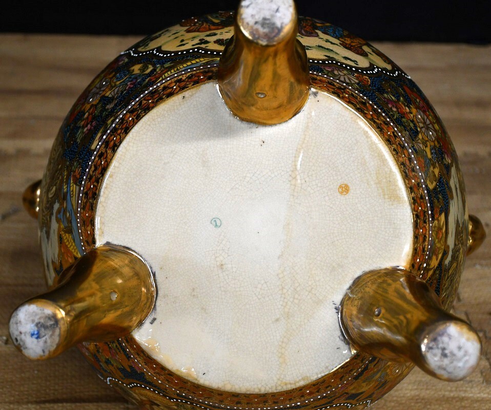 Yahoo!オークション - NY8-82【現状品】蓋付き壷 飾り壷 美人図 武士画...