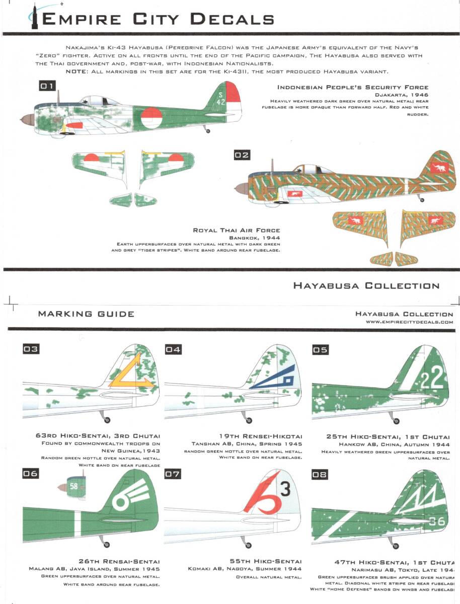 Yahoo!オークション - Empire City Decals 4808 Hayabusa Collection