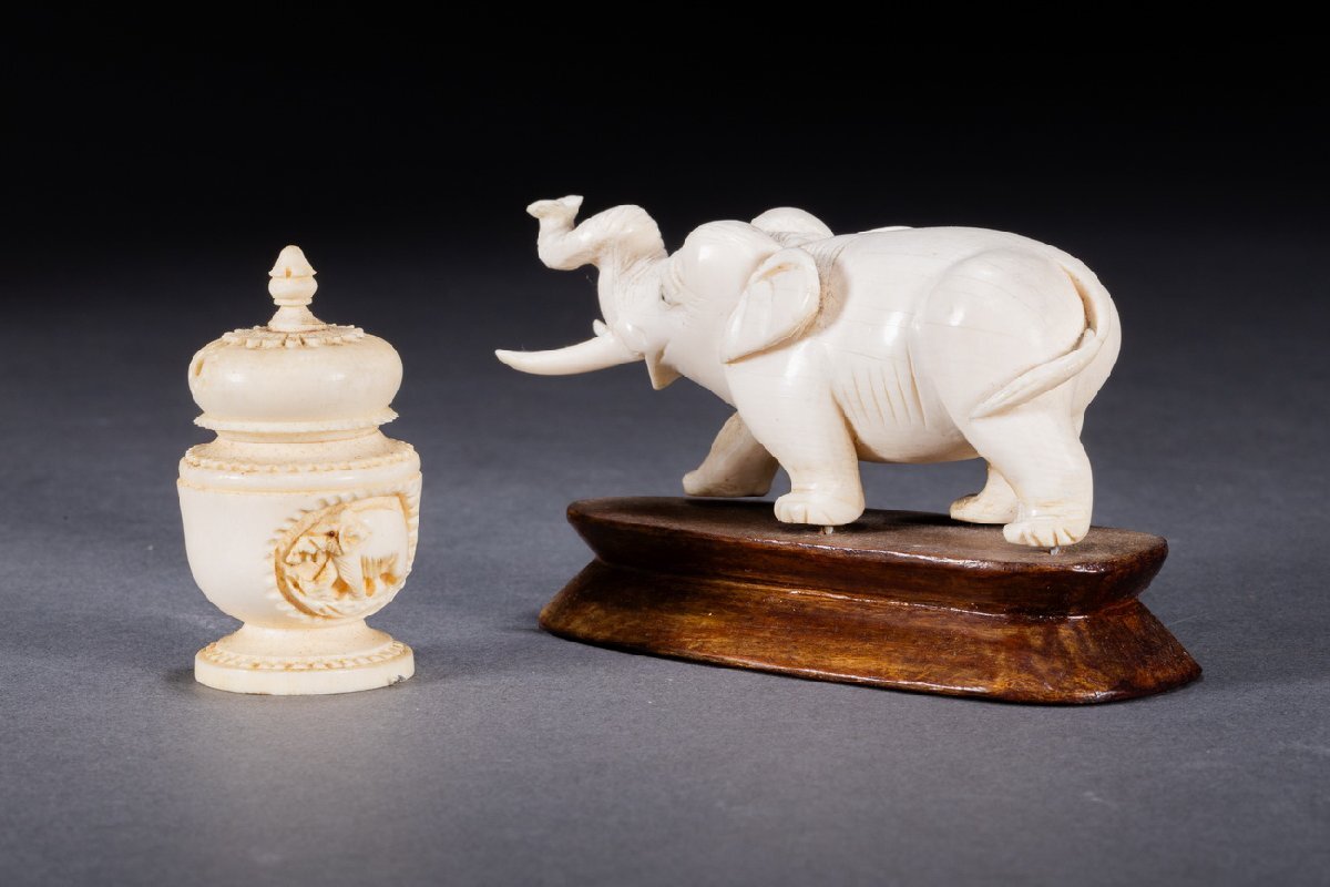 【善古堂】某有名オークション買入 時代物 特種白材 太平有象置物 豪華芯料使用 骨董品 古美術FK08-7S1 ｜代購幫