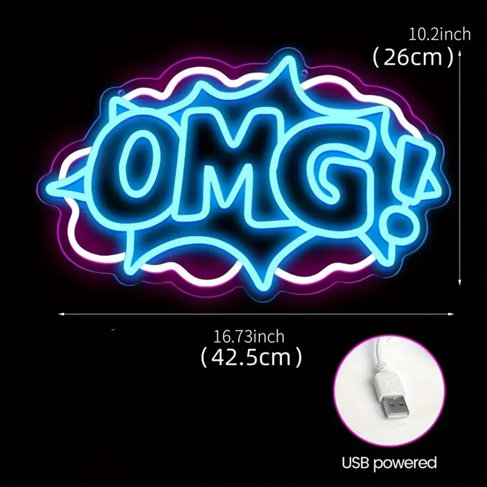 ネオンサイン LED看板 電飾 『OMG』吹き出し文字 インテリア ネオンサイン LED看板 電飾 『OMG』吹き出し文字 インテリア