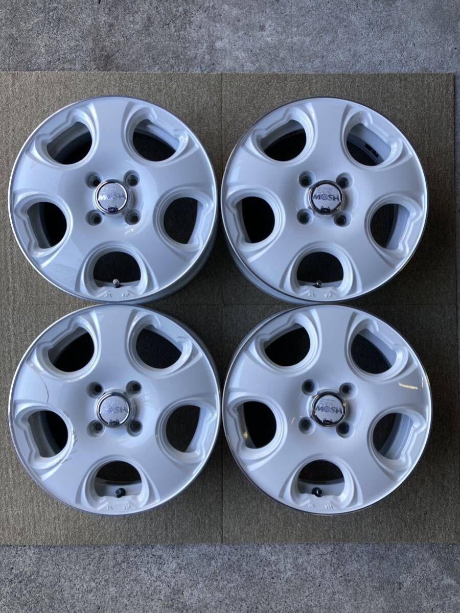 モッシュ キャット MOSH CAT 299 アルミホイール 14インチ 4.5J +45 100 4穴 ホワイト 白 4本 札幌 手渡し可 ラパン スペーシア キャスト(社外品)｜売買された ...
