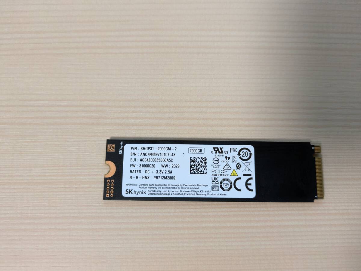 Yahoo!オークション - SK hynix Gold P31 2TB NVMe M.2 SSD (SHGP31-20...