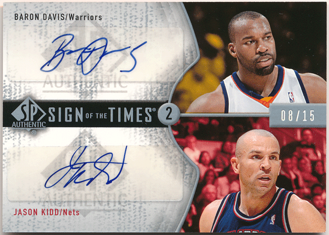 Jason Kidd / Baron Davis NBA 2006-07 UD SP Authentic Dual Signature Auto 15枚限定 オート バロン デービス ...
