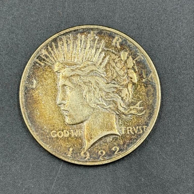 Yahoo!オークション - 1922 リバティコイン ピースダラー 1ドル銀貨 古...