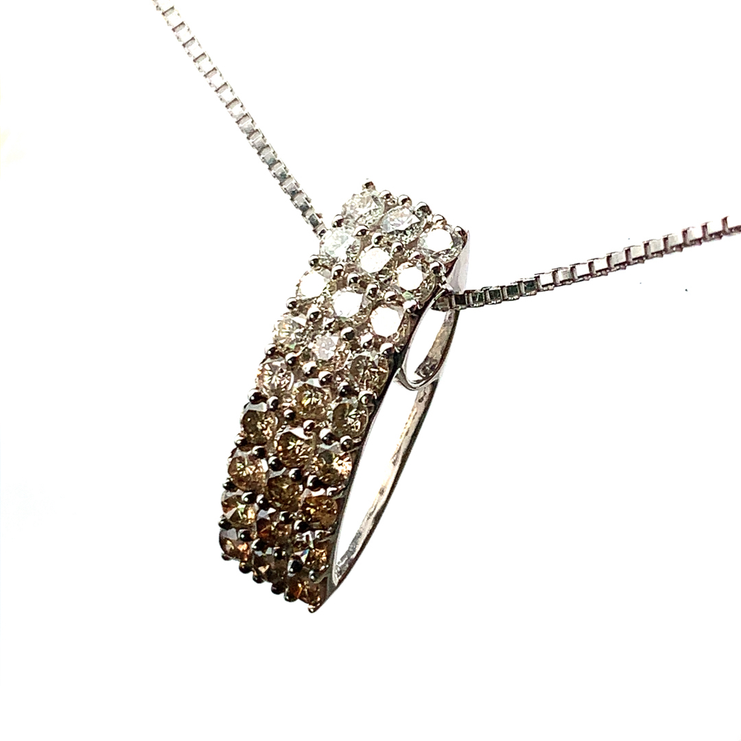 Yahoo!オークション - 0.75ct ダイヤモンド ネックレス K18 ホワイト...