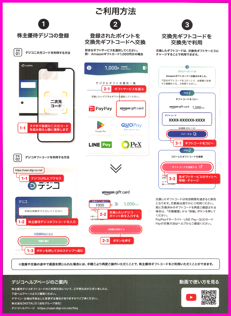 Yahoo!オークション - 即決 デジコ ギフトコード 1000円×1～5個(5000...