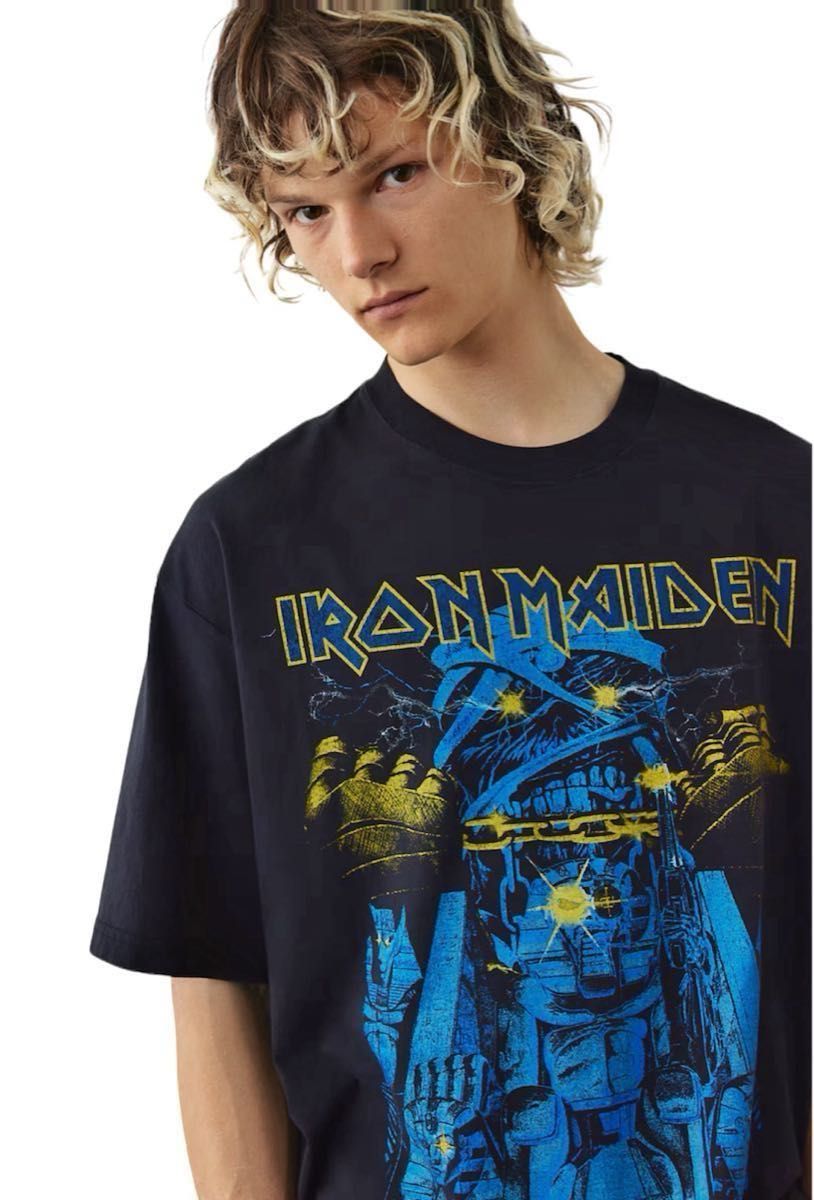 新品 H&M × アイアンメイデン バンドTシャツ ビンテージ 加工 XL 新品 H&M × アイアンメイデン バンドTシャツ ビンテージ 加工 XL
