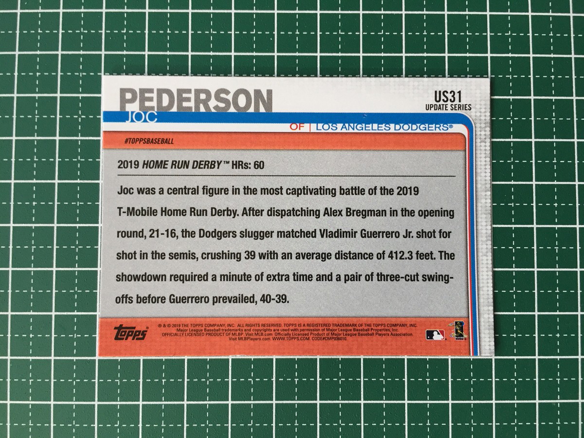 Yahoo!オークション - TOPPS MLB 2019 UPDATE #US31 JOC PEDERSON[LO...