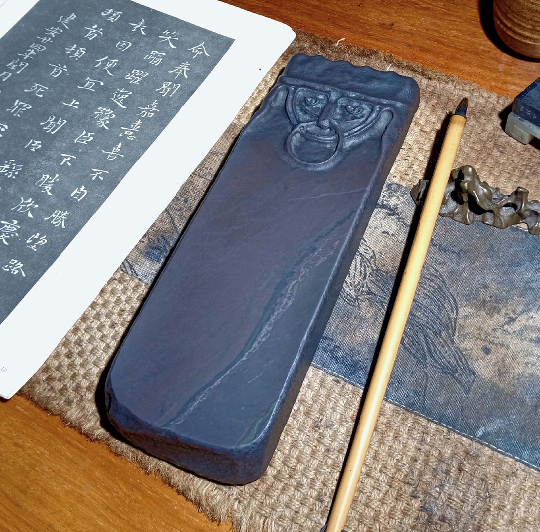 Yahoo!オークション - 渡鶴羽 P127時代硯 端硯 麻坑 門官硯 硯台 文房...