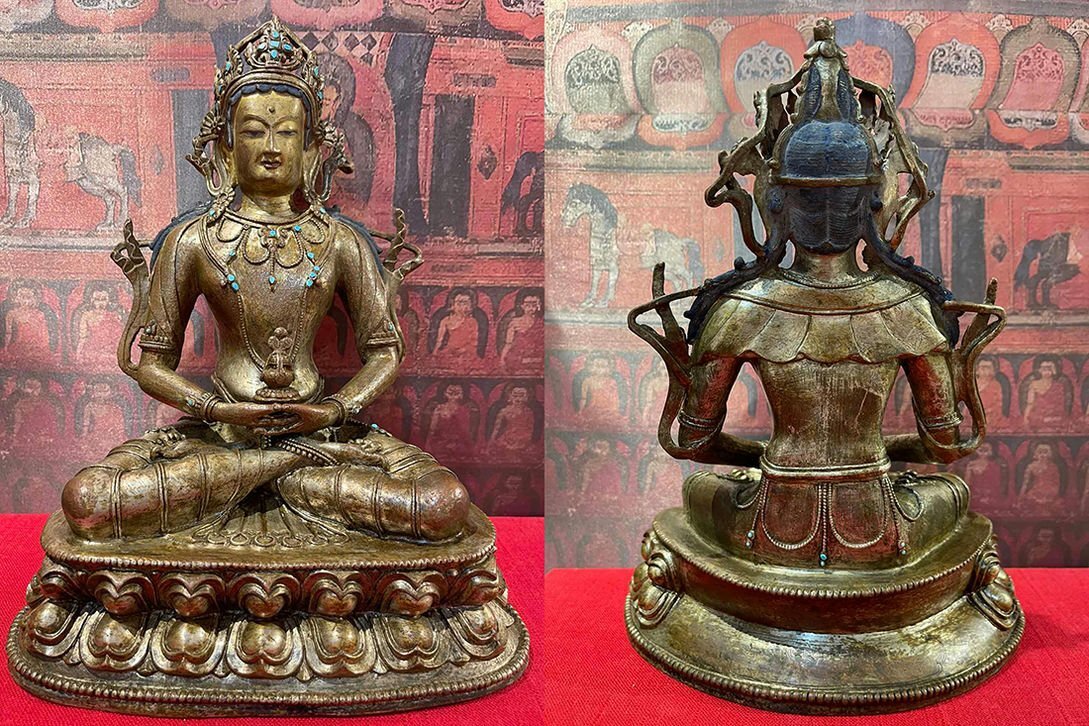 Yahoo!オークション - 渡鶴羽 P142清時代 仏教古美術 チベット密教 紅...