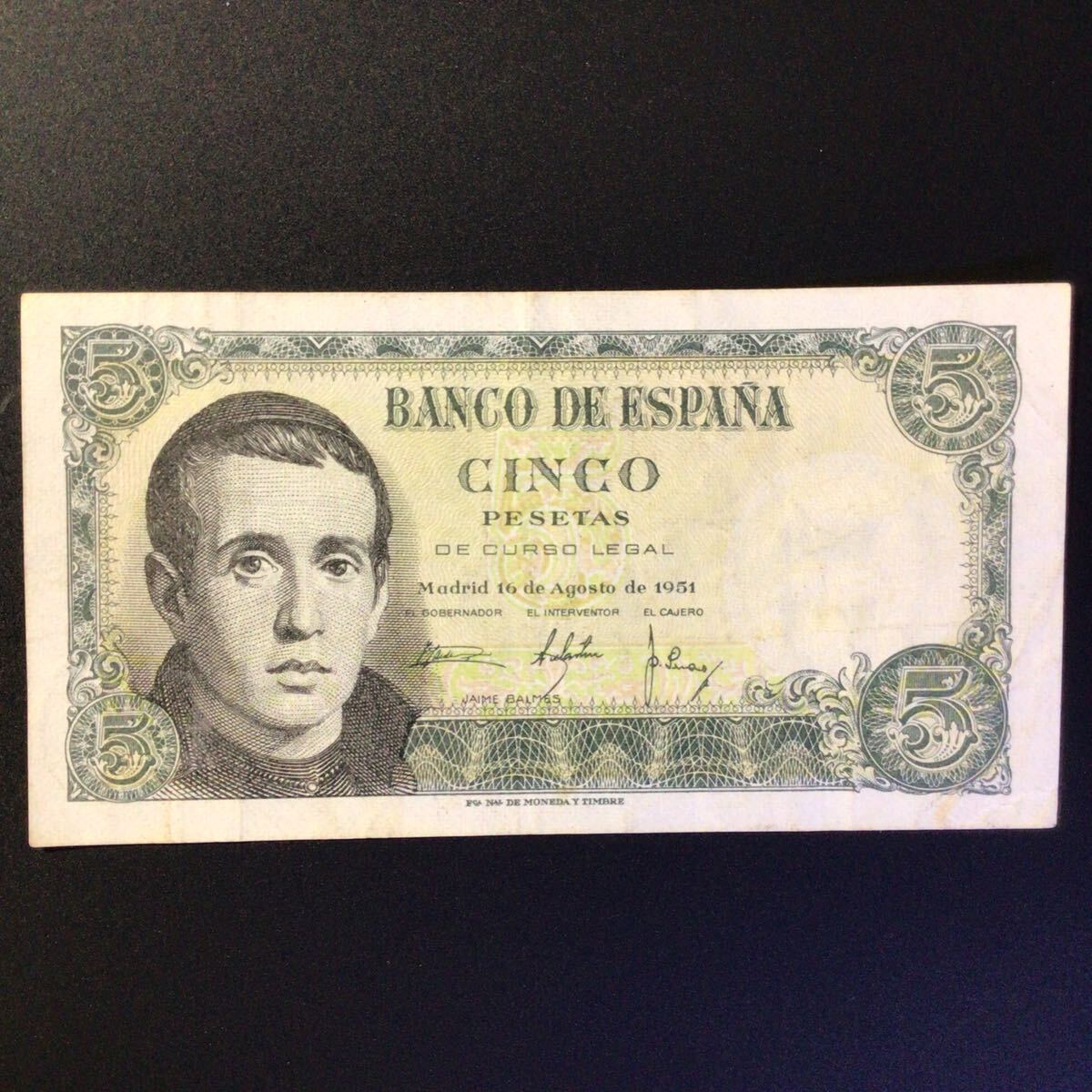 Yahoo!オークション - World Paper Money SPAIN 5 Pesetas【1951】
