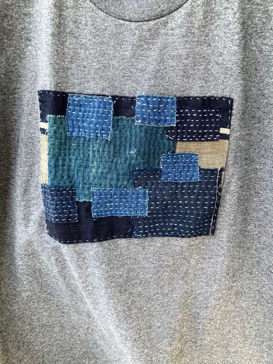 642 襤褸 tシャツ 古布 リメイク 藍染 パッチワーク 642 襤褸 tシャツ 古布 リメイク 藍染 パッチワーク