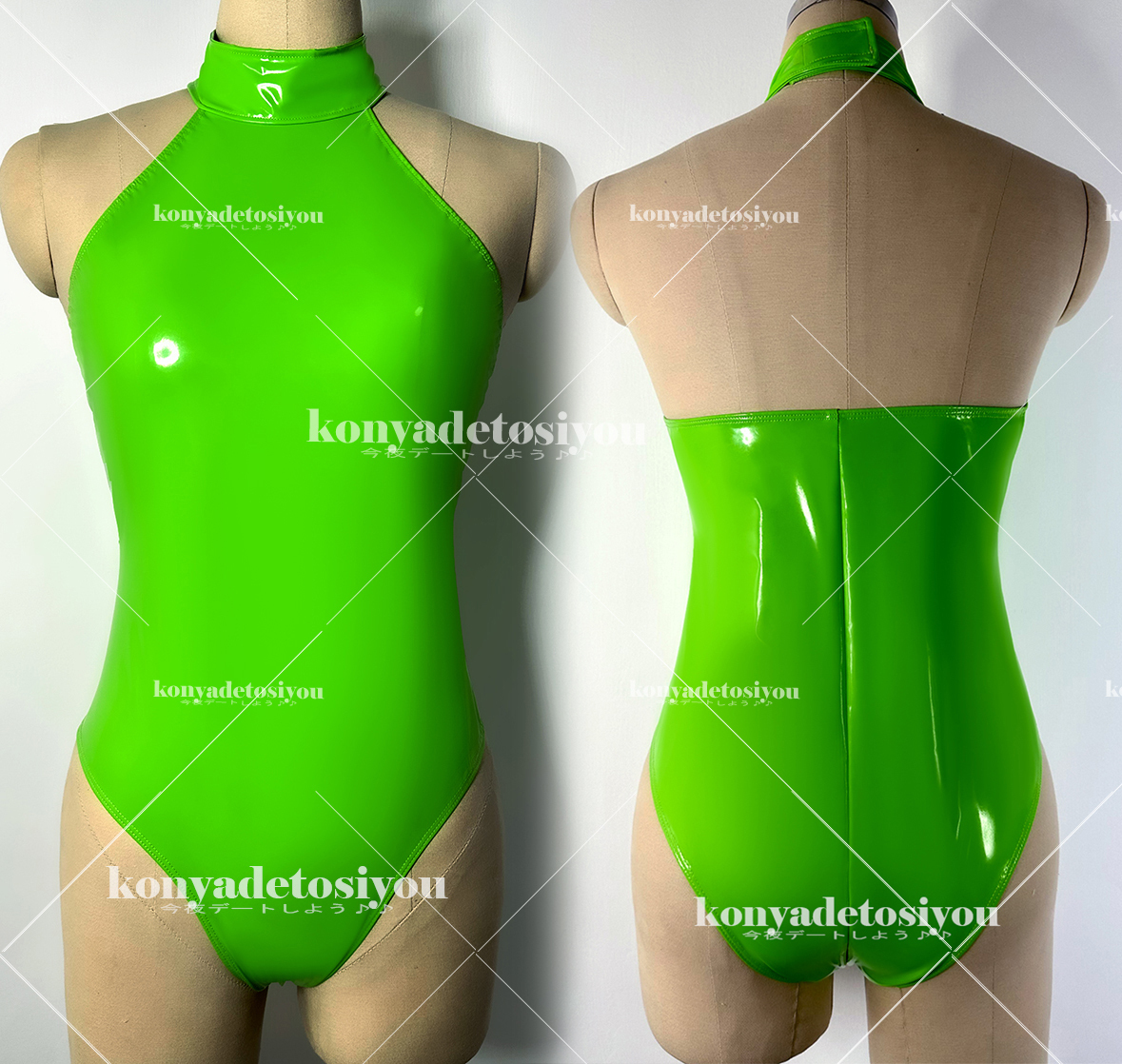 Yahoo!オークション - LJH23047薄緑 超光沢 バックシャン ハイレグ 水...