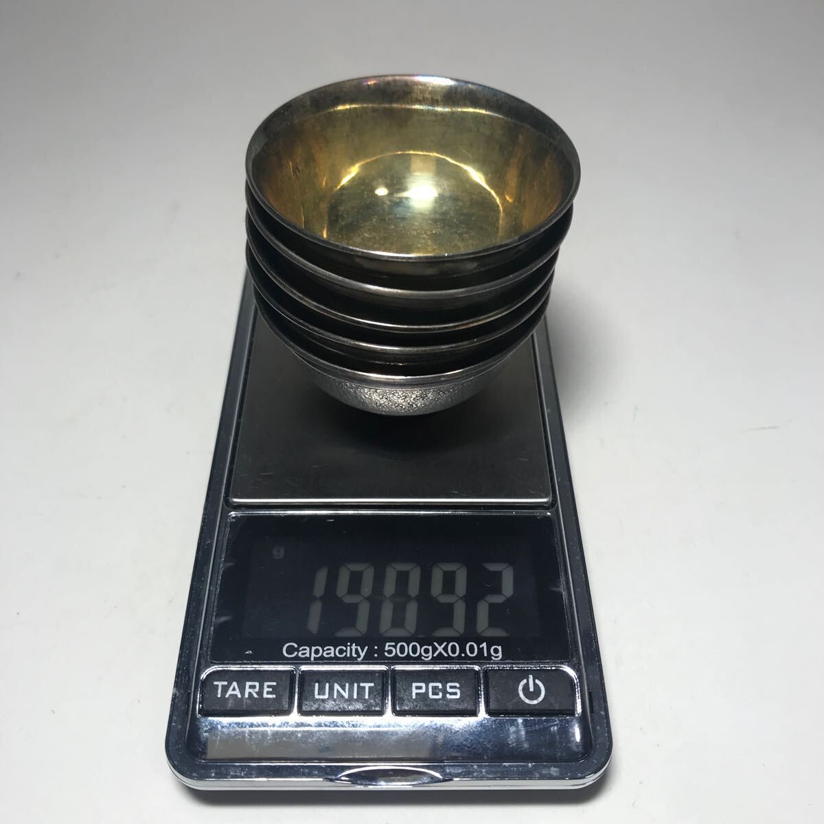 Yahoo!オークション - 銀製 盃5個 Silva銀製品 重量約190g