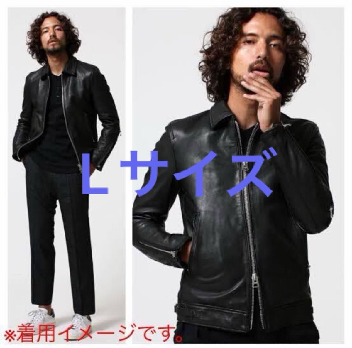 Lサイズ◎ NANO UNIVERSE シープレザー シングルライダース Lサイズ◎ NANO UNIVERSE シープレザー シングルライダース
